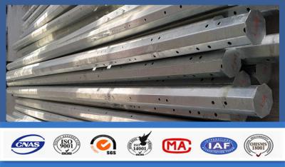 China 30FT octagonal Hot dip galvanized electrical power transmission steel poles for sale
