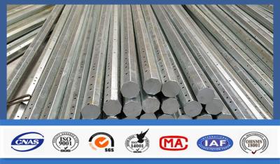 China 35FT 500KGF Load 3mm Thick Power Transmission Line Octagonal Galvanized Electrical Steel Pole for sale