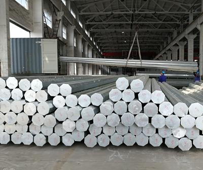 China 35Ft 3mm Thick Q345 Galvanized Octagonal Pole with asphalt coating for sale