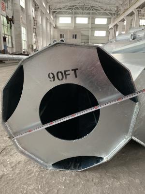 China 90FT Transmission Electric Power Steel Pole Dodecagonal Galvanized Q460 for sale