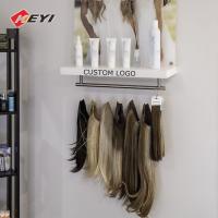 China Customized Acrylic Hair Extension Rack Beauty Hair Salon White /Black Wall-Mounted Wig Display Stand Hair Extensions Holder for sale