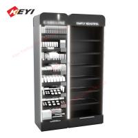 China Custom Wooden Wall Cosmetic Shelves Display Cabinet And Makeup Display Wall Showcase For Cosmetic Salon Store for sale