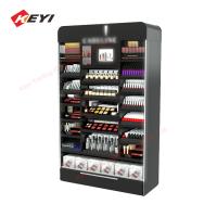China Custom Wooden Wall Cosmetic Shelves Display Cabinet And Makeup Display Wall Showcase For Cosmetic Salon Store for sale