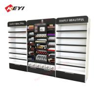 China Professional Customized Acrylic Lipstick Makeup Display Stand Floor Cosmetics Display Racks Beauty Product Metal Display for sale
