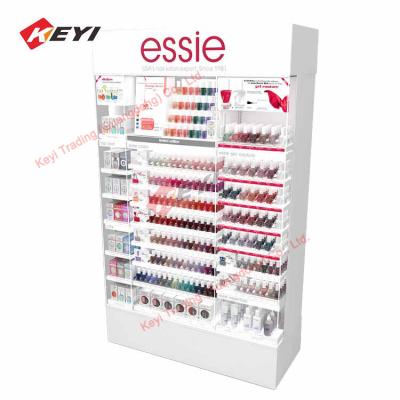 China Beauty salon cosmetic display stand cabinet paint simple modern special-shaped showcase skin care nail polish display for sale