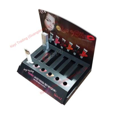 China Supermarket Shopping Mall Counter Desktop Custom Cosmetic Makeup Products Display Stand Lipstick Custom Display Cabinet for sale