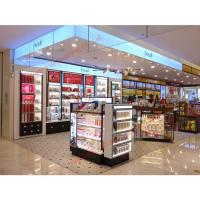 China Retail customized luxury black makeup shop displays acrylic cosmetic display stand and cabinet for sale