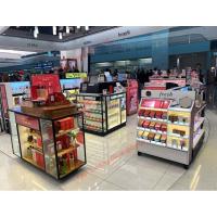 China Retail customized luxury black makeup shop displays acrylic cosmetic display stand and cabinet for sale