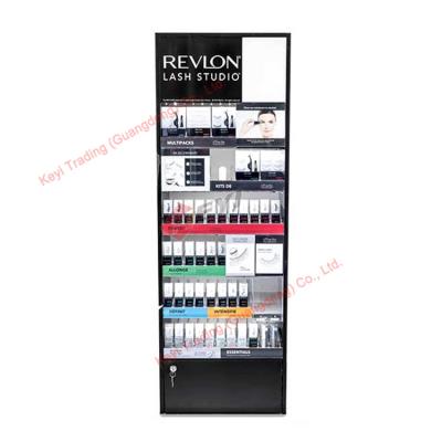 China Floor Standing Factory Price Custom Cosmetic Display Cabinet Wooden Makeup Display Rack for sale