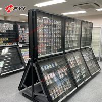 China Premium Graded Cards Display Frame Case FloorStanding Metal Acrylic Rails Trading Card Display Single Card Showcase for sale