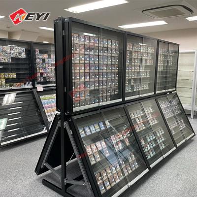 China TCG High Quality PS-A Graded Sports Cards Collectible Trading Card Wall Mounted Frame 7 Slot Acrylic Metal Display Case for sale
