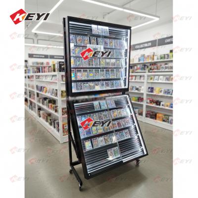 China Good Quality Customized Size High Definition Glass TCG Cards Cabinet Free-Stranding Metal Frame for Pokémon Card Display for sale