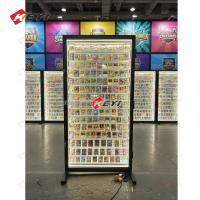 China KEYI High Quality Single Side Metal Frame Bracket Height Adjustable Acrylic Card Rails Display Cases for Collectibles for sale