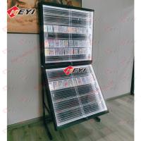 China KEYI High Quality Single Side Metal Frame Bracket Height Adjustable Acrylic Card Rails Display Cases for Collectibles for sale