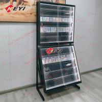China KEYI High Quality Single Side Metal Frame Bracket Height Adjustable Acrylic Card Rails Display Cases for Collectibles for sale