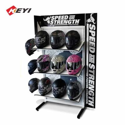 China Custom Retail Metal Motorcycle Helmet Rack Football Helmet Display Stand for sale