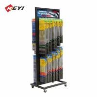 China Double Sided Metal Wiper Stand Windshield Wiper Display Racks With Sign Holder Frame for sale