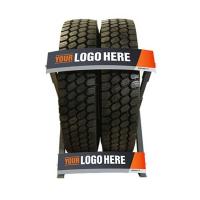 China Custom Adjustable Metal Tire Rack Wheel Display Rack For trade show for sale