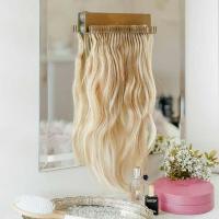 China Customized Acrylic Hair Extension Rack Beauty Hair Salon White /Black Wall-Mounted Wig Display Stand Hair Extensions Holder for sale