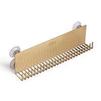 China Hot Sale Custom Logo Salon Wall Mounted Gold Metal Wig Shelf Hair Stand Rack Display Hair Extension Holder for sale