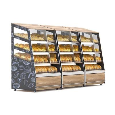 China Customize Bread Shop Wooden Storage Cabinet Bakery Display Case for sale