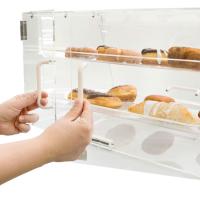 China Morden Pop Bread Shop 4 Layer Acrylic Bakery Display Case With 3 Door Handles for sale