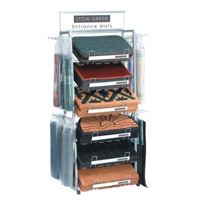 China Retail Store 6 Tier Wire Shelf Floor Metal Display Rack For Door Mat for sale