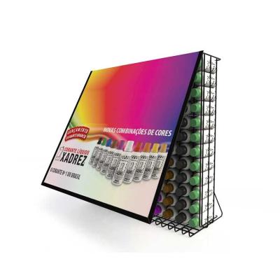China Custom Design Wall Mounted Black Metal Wire Display Rack For Aeroaol Can for sale
