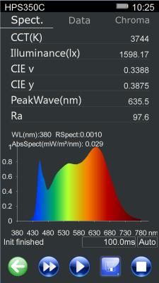 China Intelligent Wireless 380-780nm Portable Spectrometer Spectrum Analyzer High Sensitivity for sale