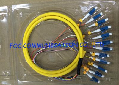 China Distribution Optical Fiber Pigtail LC UPC 12 Cores Flame Retardant Low Attenuation for sale