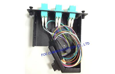 China MPO Cassette 12 Core OM3 MPO to LC Fiber Optic Patch Cord for Networks for sale