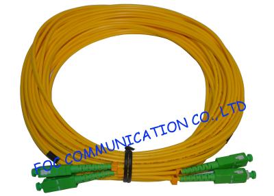 China PVC SM Fiber Optic Patch Cable SC APC Duplex Low Insertion Loss 0.15dB for sale