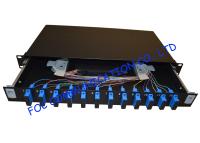 China Black SC / UPC 24 port single mode fiber patch panel High Density , Cold Steel for sale