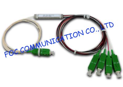 China FTTX Fiber PLC Splitter Mini Tube Type 1x4 Low PDL 1260-1650nm for sale