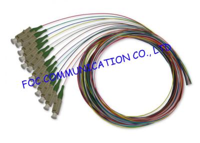 China APC 12 Pack Fiber Optic Pigtail FTTX Low Insertion Loss 0.3dB Single Mode LC Connector for sale