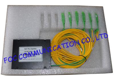 China Yellow Fiber PLC Splitter SC APC 1x4 1x8 FTTX FTTH Low Insertion Loss for sale