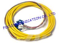 China 12 Core Fan Out LC UPC Fiber Optic Pigtail 9/125um Single Mode High Tensile Strength for sale