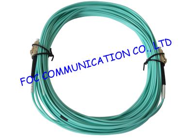 China 10Gb OM3 Duplex Fiber Patch Cable LC to LC 2m Red and Black Boots Low Insertion Loss for sale