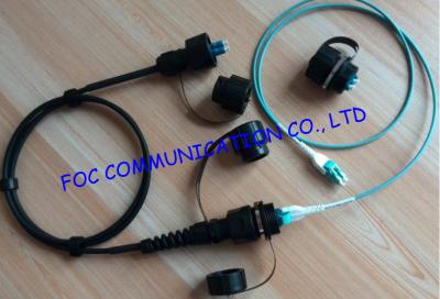 China ODVA LC Duplex Armored OM3 10G Fiber Optic Patch Cord IP67 7.0mm FTTA for sale