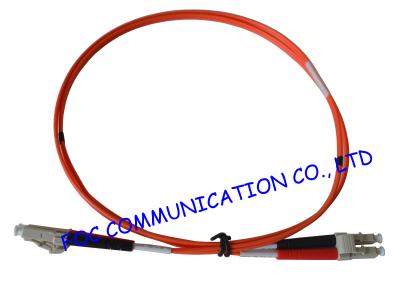 China LC to LC Multimode Fiber Optic Patch Cord 2.0mm Duplex Jumper 50/125 OM3 RoHS for sale