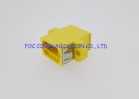 China Full Flange Yellow MPO Fiber Optic Adapter with Zirconia Ceramic Sleeve 12 Fiber for sale