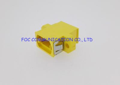 China Full Flange Yellow MPO Fiber Optic Adapter with Zirconia Ceramic Sleeve 12 Fiber for sale