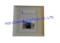 China White Ivory ABS PC Plastic 1 Port SC Fiber Optic Wall Plate Outlet 86x86 mm for sale