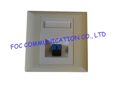 China White Ivory ABS PC Plastic 1 Port SC Fiber Optic Wall Plate Outlet 86x86 mm for sale