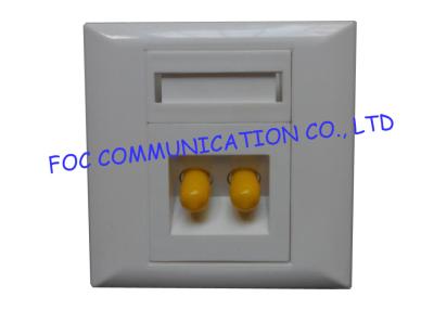 China 2 Port ST Simplex Adapter Preload Fiber Optic Termination Box FTTH Wall Plate Outlet for sale