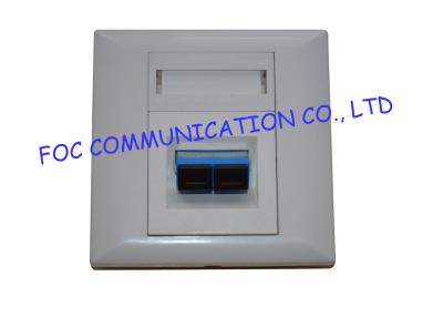 China Wall Mounted 2 Port Fiber Optic Termination Box Outlet SC Duplex Adapter Loaded for sale