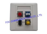 China Fiber Optic Termination Box 4 Port Wall Plate Outlet SC LC ST Adapters ABS for sale