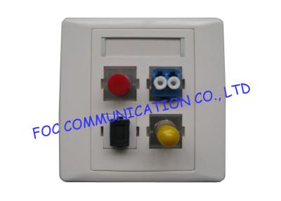 China Fiber Optic Termination Box 4 Port Wall Plate Outlet SC LC ST Adapters ABS for sale
