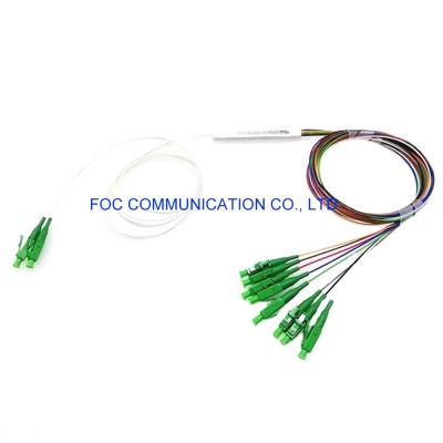 China FTTX 1x8 Fiber PLC Splitter 1650nm CATV Mini Tube Type with LC APC Connector for sale