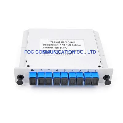 China 1650nm FTTX CATV CWDM Fiber PLC Splitter SC UPC 1x8 Low PDL Cassette Type for sale